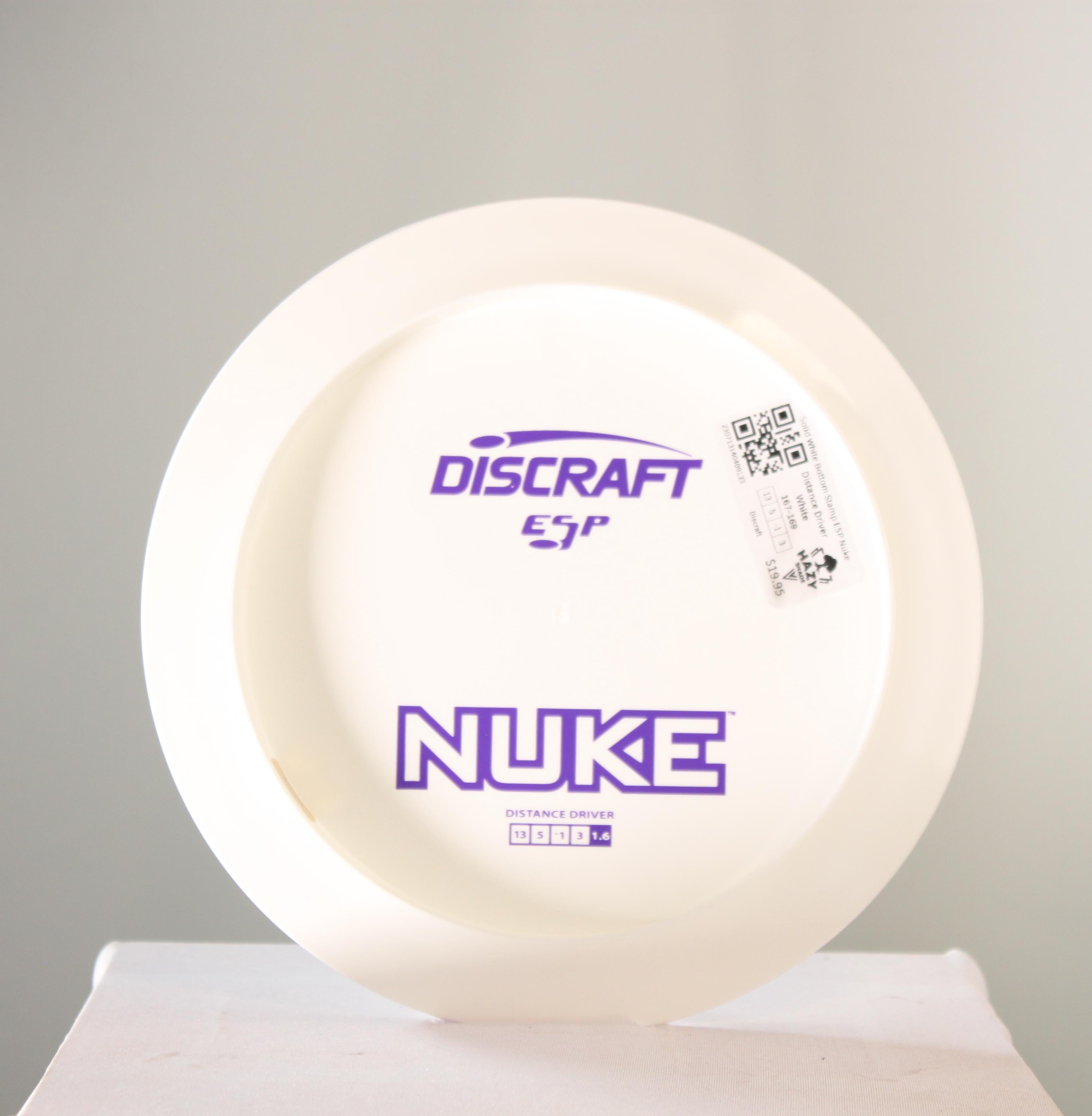 Discraft Solid White Bottom Stamp ESP Nuke Distance Driver – Hazy Shade